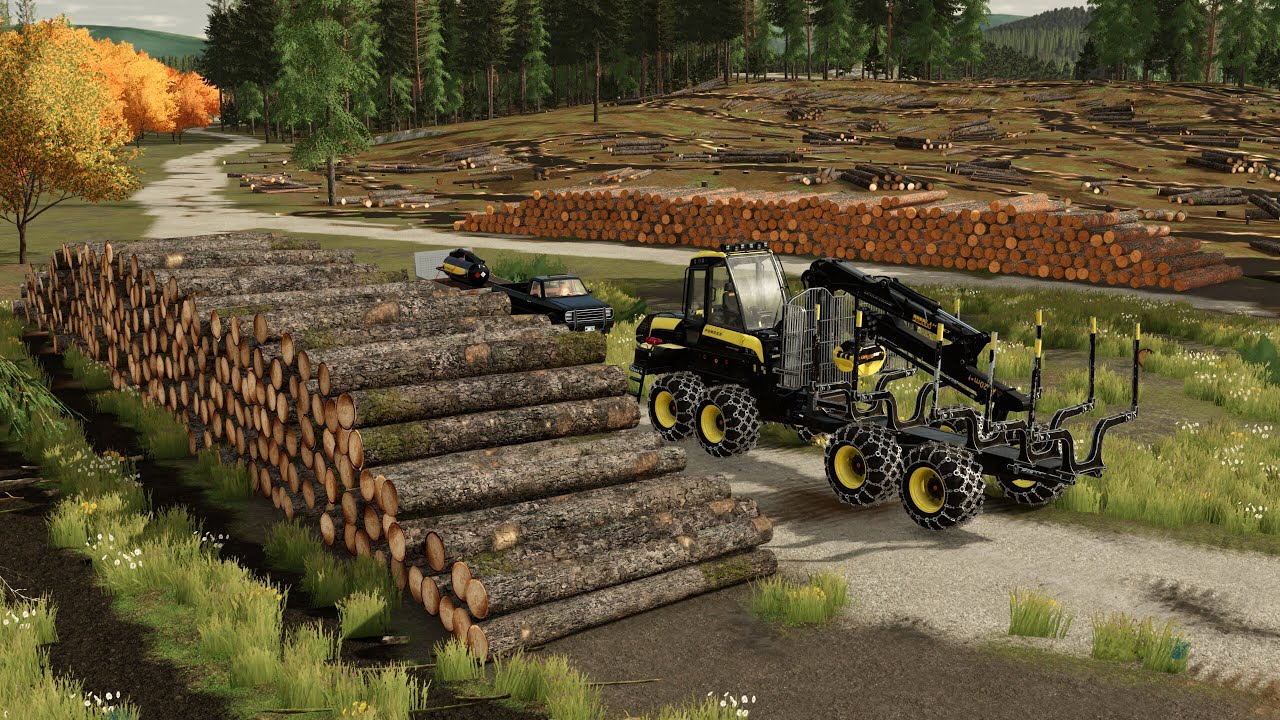 Pile keeps growing | EP. 15 | Fs22 timelapse | Forestry in Nordgrad ...