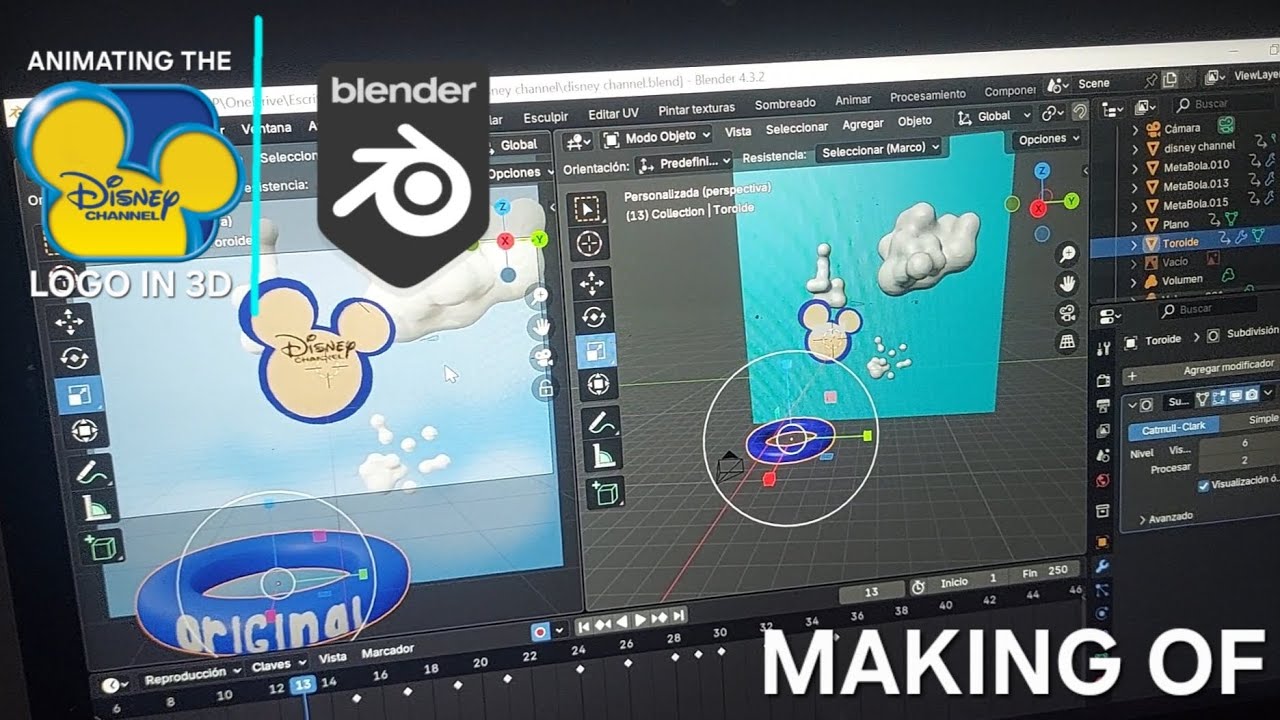 Animating Disney Channel Original logo In 3D in Blender - YouTube