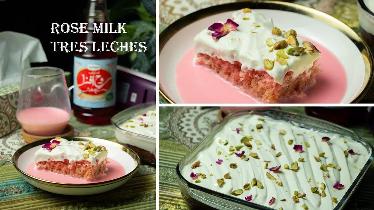 Rose Milk Tres Leches Cake | Rose Milk Cake | Easy Cake Recipe - YouTube