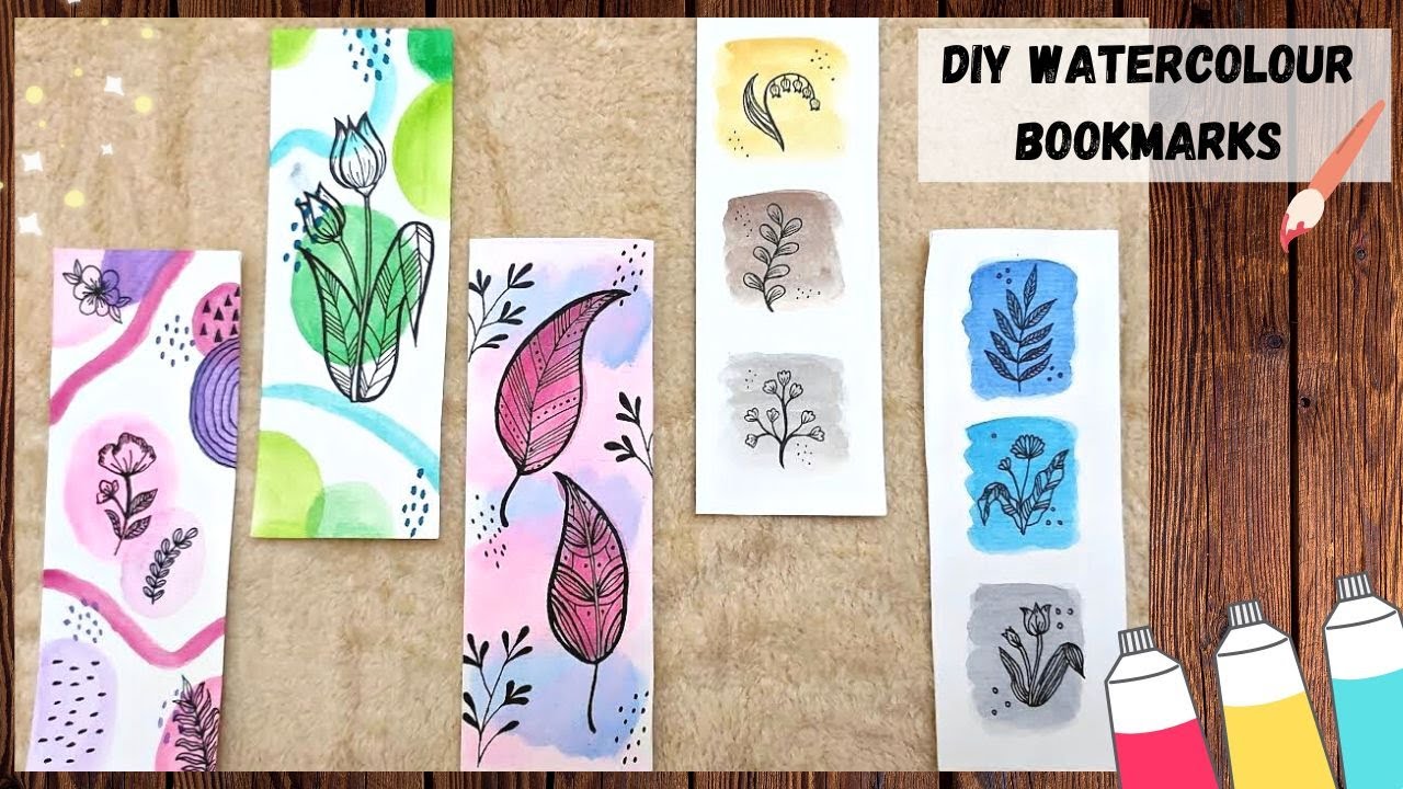 DIY Easy Paper Bookmark Ideas | 🎨 DIY Watercolor Bookmark | Easy Paper ...