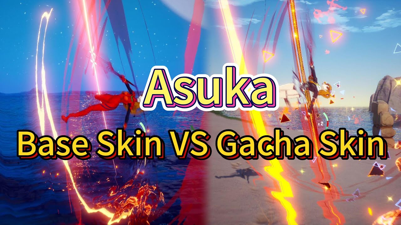 Asuka Base Skin VS Gachapon Skin. Tower of Fantasy x Evangelion CN 3.7 ...