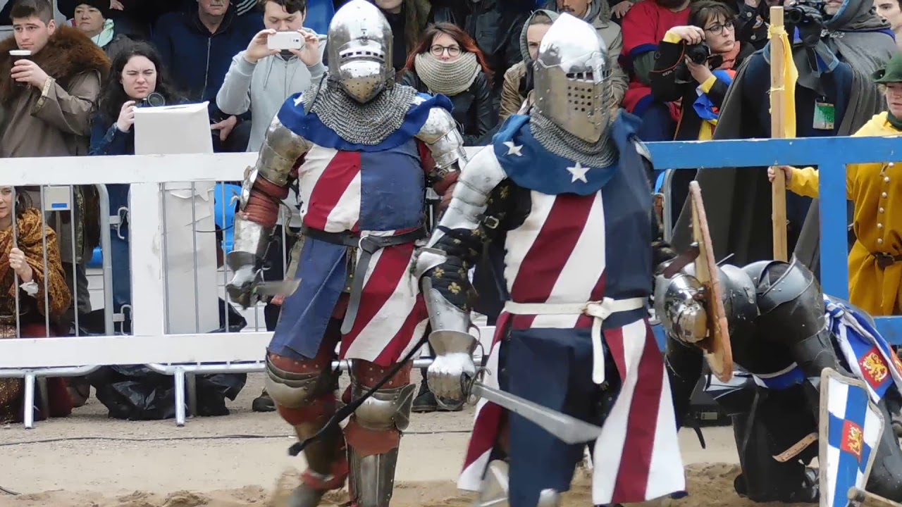 Armored knights fight USA vs Finland 5 vs 5 2018 IMCF in Scotland - YouTube