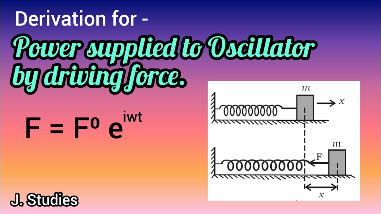 Power supplied to an Oscillator by driving force. (Derivation) || BSc ...