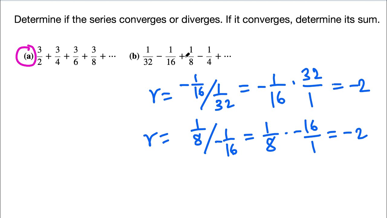 Calculus II: Series convergence/divergence test - YouTube