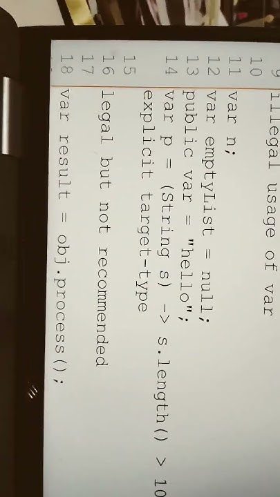 java 10 | illegal usage of var keyword #java10 #java #trending - YouTube