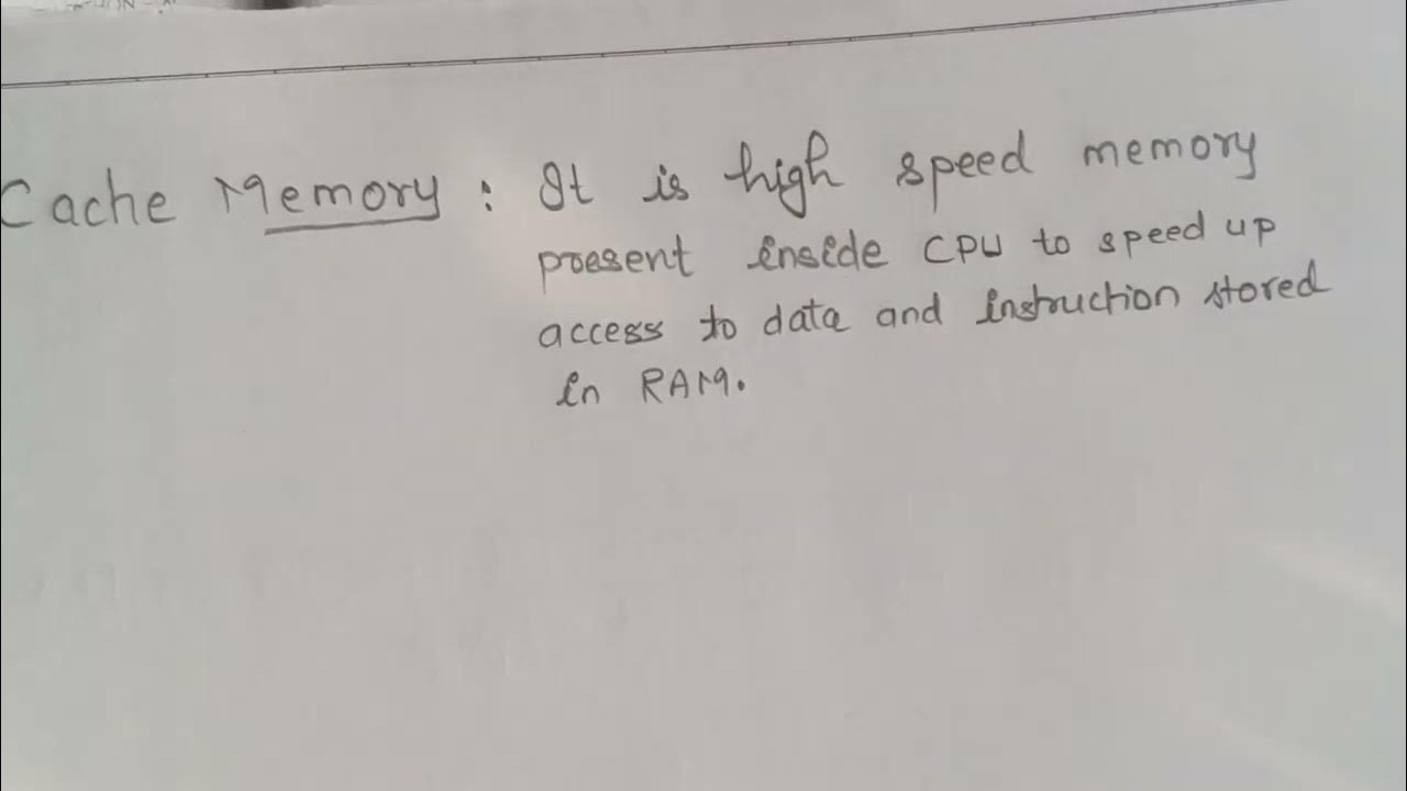 Cache Memory - YouTube