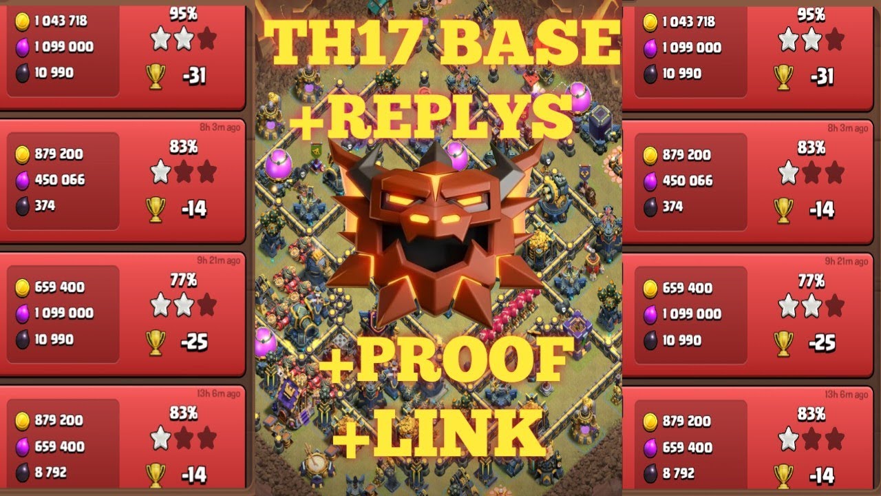 BEST TH17 LEGEND BASE LINK AT+6000 TROPHIES reply proof in 2025 !TH17 ...