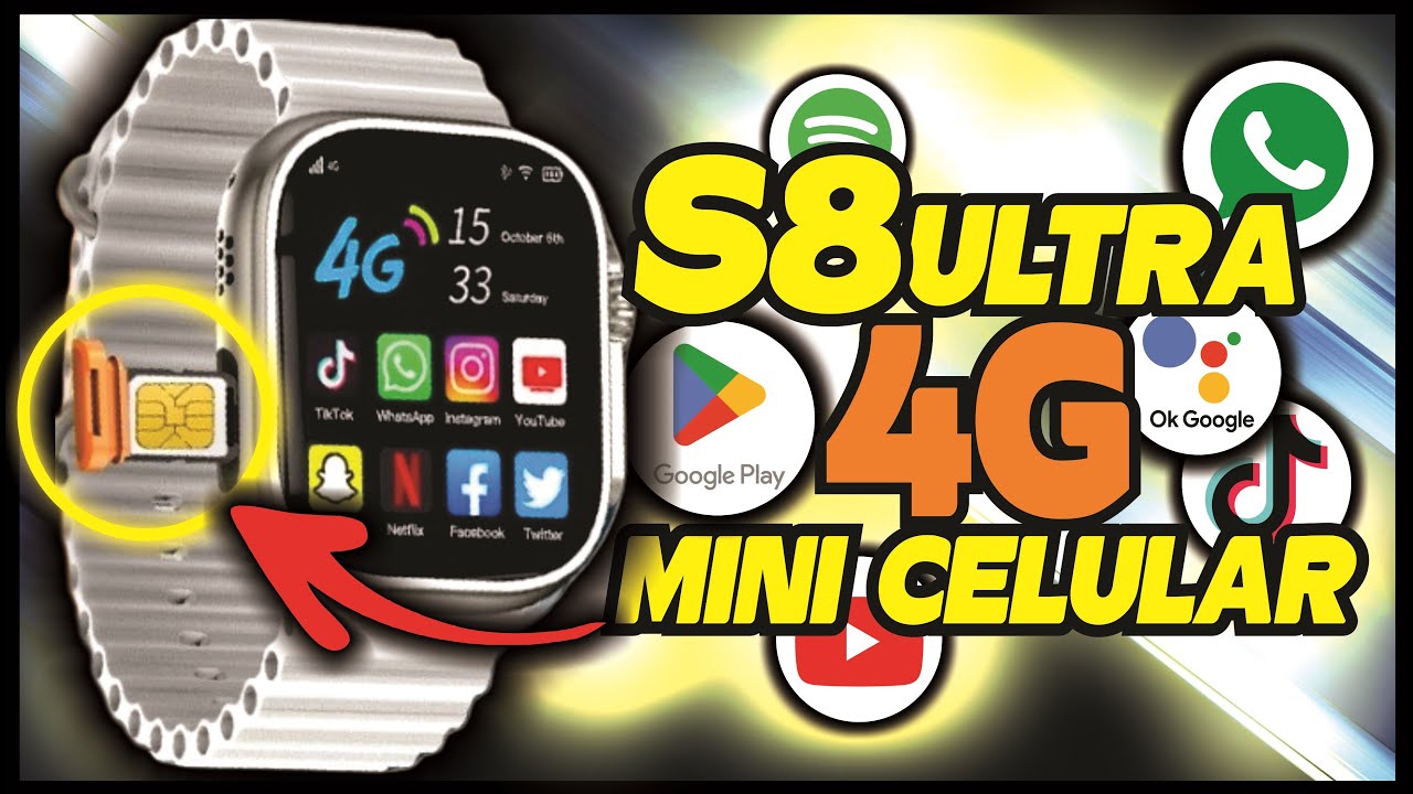 SMARTWATCH S8 ULTRA 4G com Sistema ANDROID, GPS, WIFI e CAMERA - UM ...