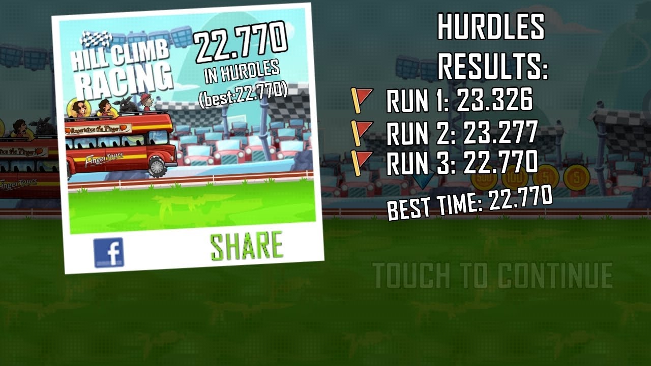 Hill Climb Racing: Tourist Bus + Hurdles 22.770 seconds - YouTube