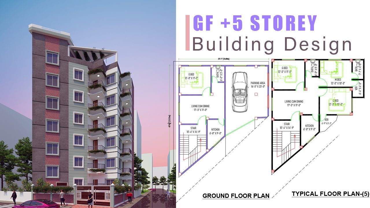 দুই শতাংশ জায়গাতে ৷ ৩ বেডরুমের ৷ ৬ তলা বাড়ির ডিজাইন ৷ one unit 6 ...