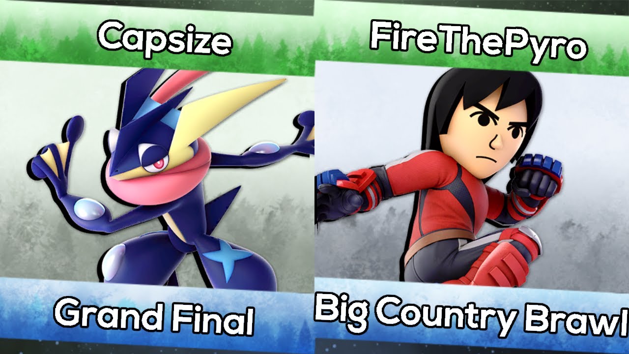 Capsize (Greninja) vs. FireThePyro (Mii Brawler) - Big Country Brawl ...