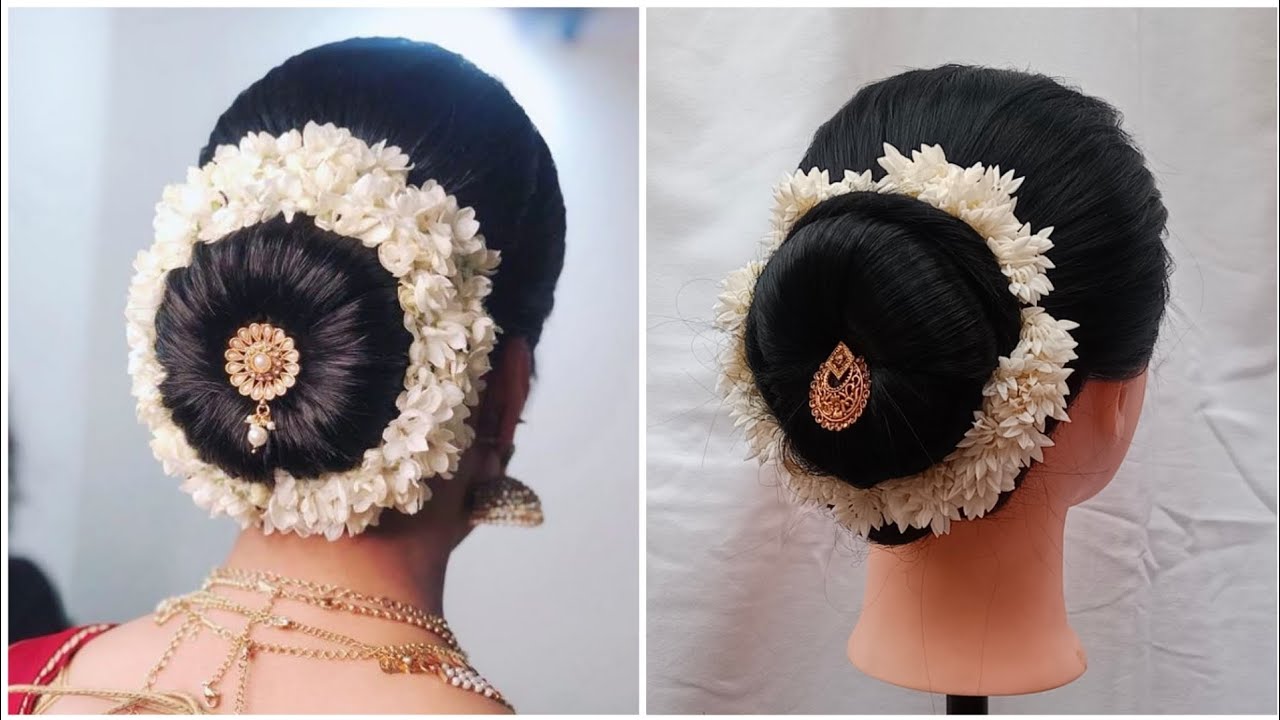 easy hairstyle using gajra | bun hairstyle | juda hairstyle | simple ...