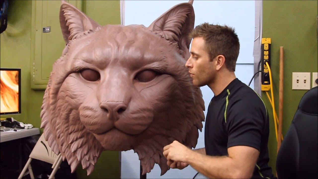 Mike Fields University Wildcat Mascot Sculpture Clay Sculpting - YouTube