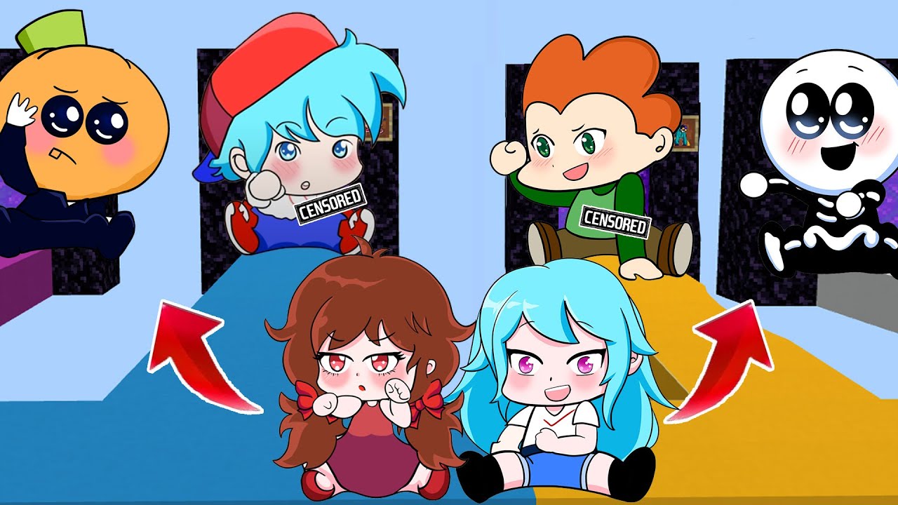 Anime Chibi FNF Boyfriend and Pico: DO NOT CHOOSE THE WRONG PORTAL (GF ...