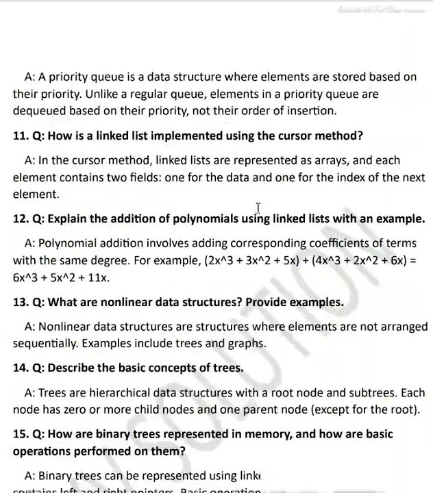 Download Top Data Structure Viva Question With Answer || GTU MCA Sem 2 ...