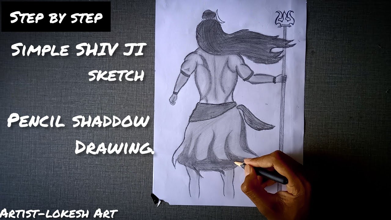 How to draw mahadev(shiv ji) sketch Step by step | lokesh Art | Mahadev ...