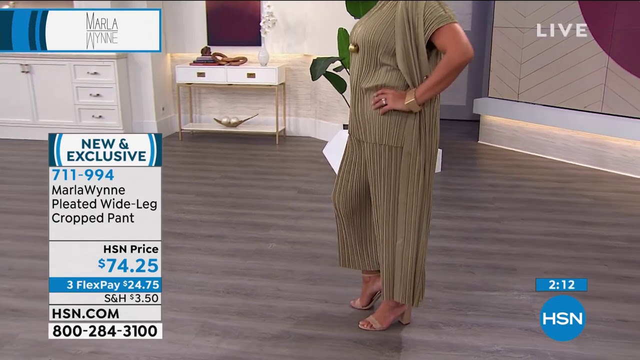 MarlaWynne Pleated WideLeg Cropped Pant - YouTube