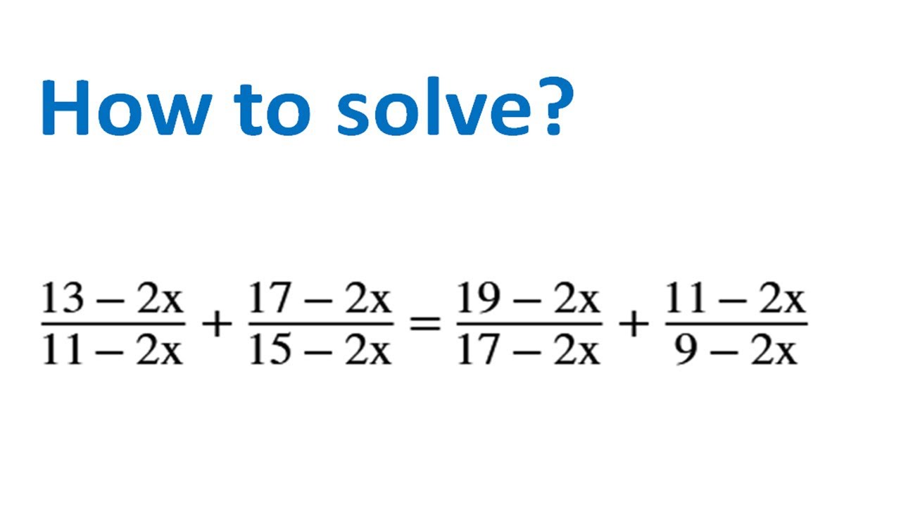 Solve a fractional equation. - YouTube