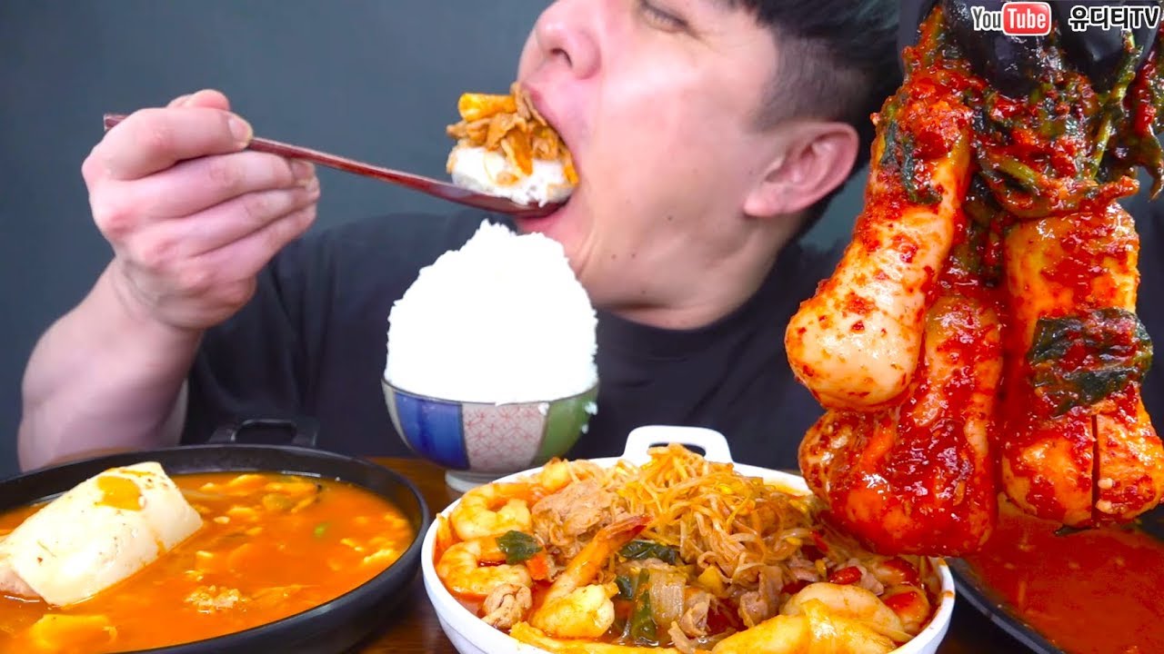 ASMR 새우 콩나물불고기 & 해물통순두부찌개 & 알타리김치 먹방 MOST POPULAR KOREA FOOD MUKBANG ...