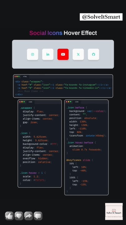 🥵 Social Icons Hover Effect Animation || Solve It Smart - YouTube