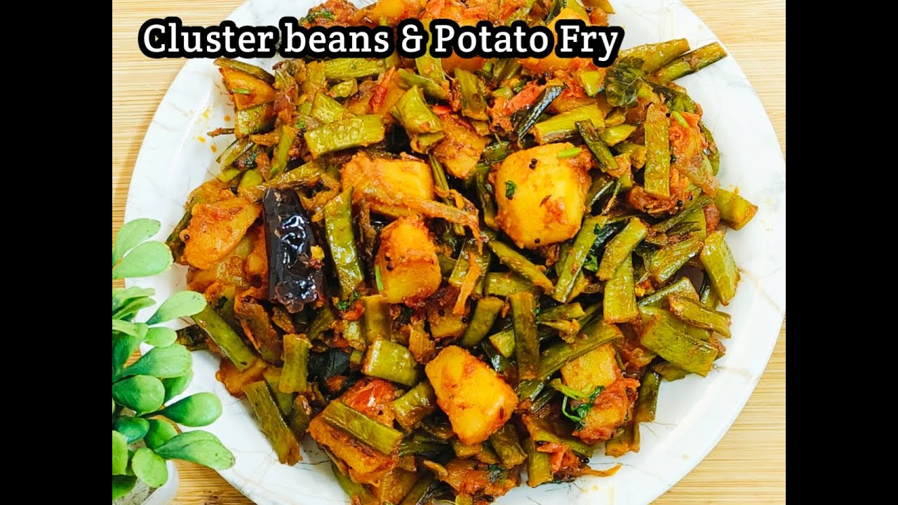 Cluster beans & potato fry recipe | Gorikayi potato fry | Cluster beans ...