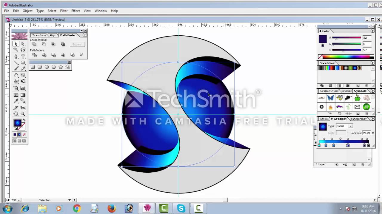 How to create FULL 3D Logo Design in Adobe Illustrator CS 2016 - YouTube