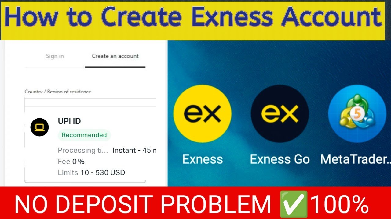 How to create your Exness Account || No Deposit problem - YouTube