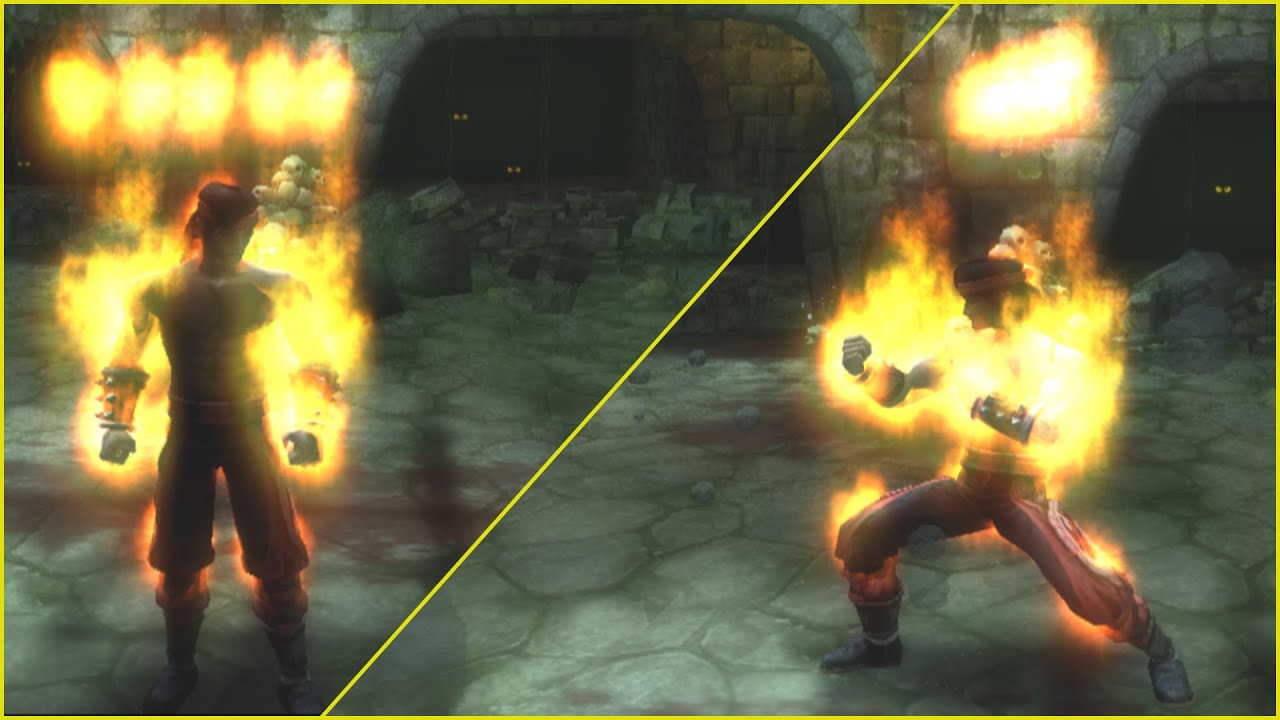 LIU KANG FIRE EFFECT !! - MORTAL KOMBAT SHAOLIN MONKS - YouTube