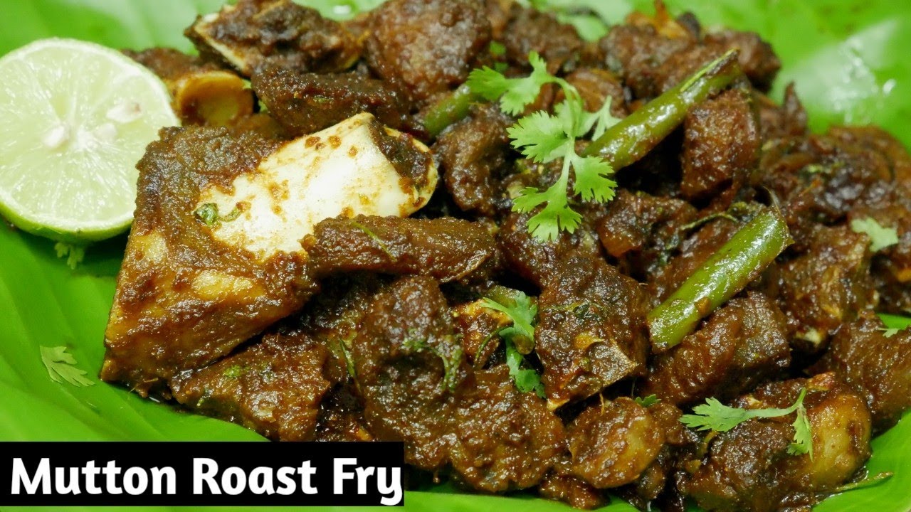 Mutton fry recipe | Roasted mutton fry | spicy mutton fry recipe ...