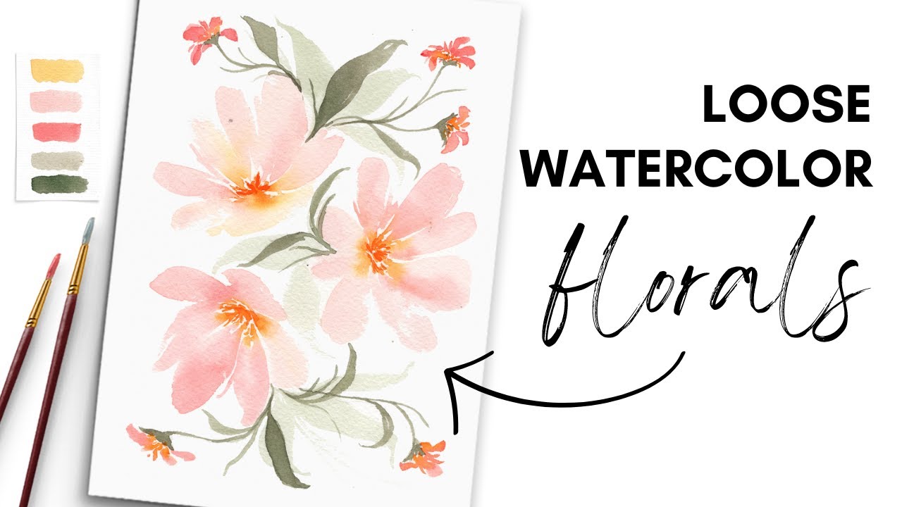 EASY Watercolor Floral Composition | Step by Step Tutorial - YouTube