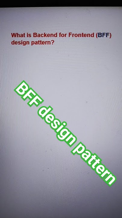 BFF design pattern in microservices? - YouTube