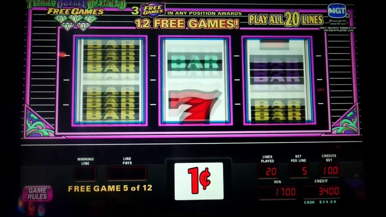 Triple Double Diamond Slot Machine - YouTube
