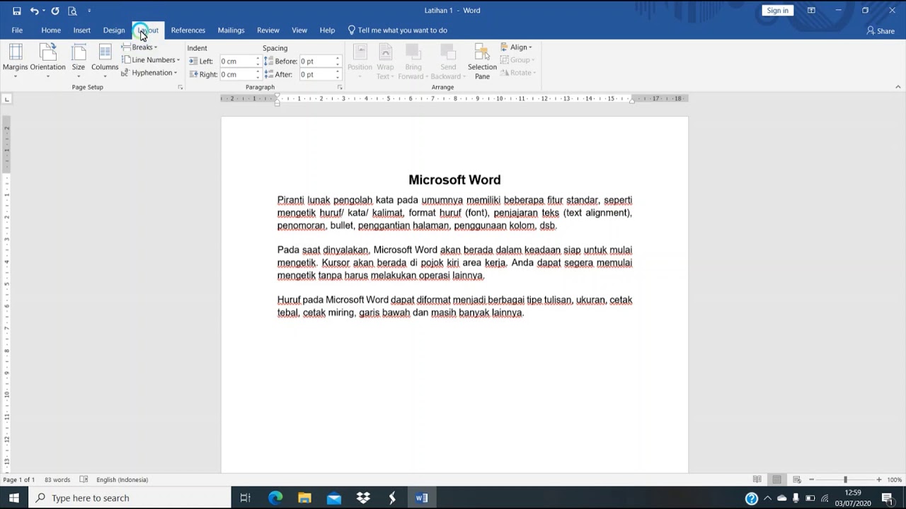 Microsoft Word (Ms Word) Dasar 1 - Perkenalan Ms Word - YouTube
