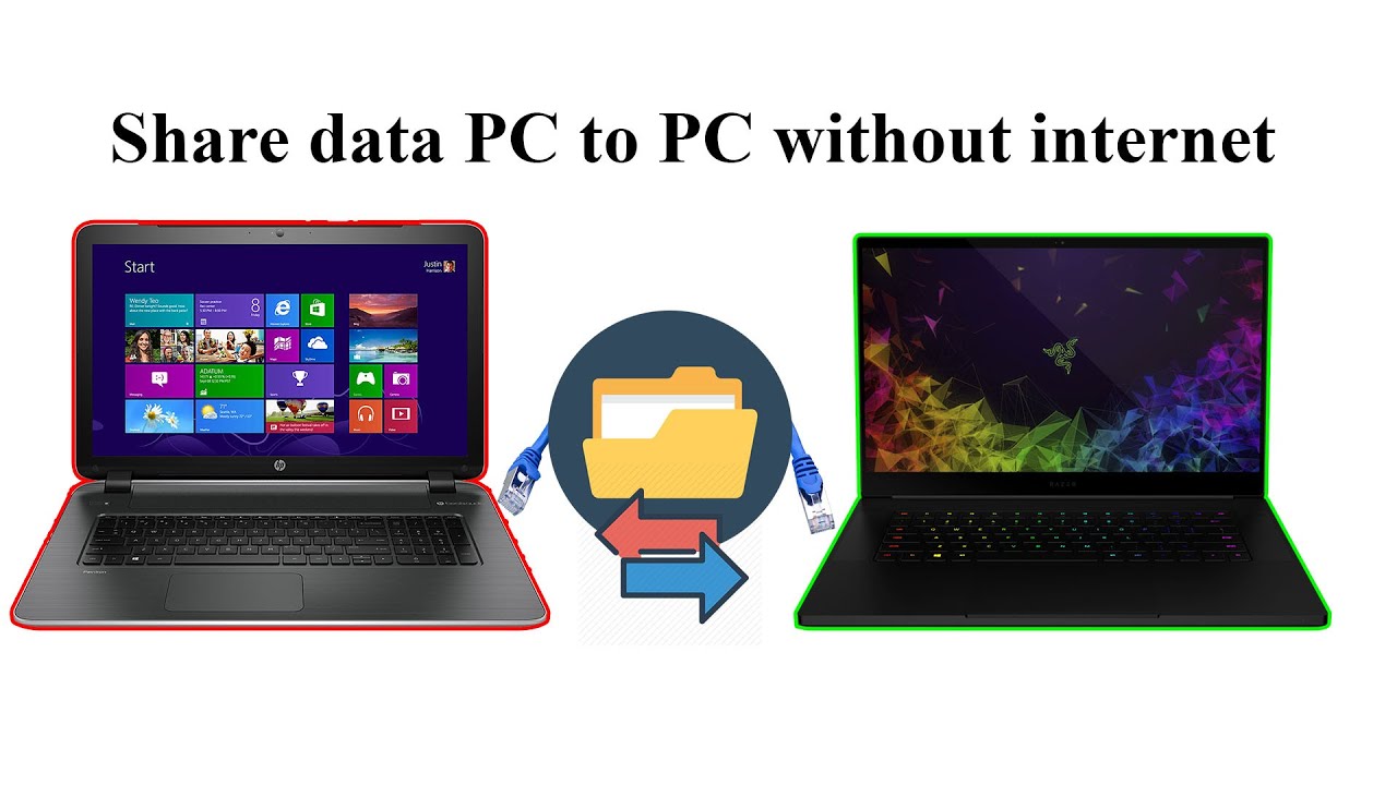 Share data PC to PC without internet (RJ45 Cable) - YouTube