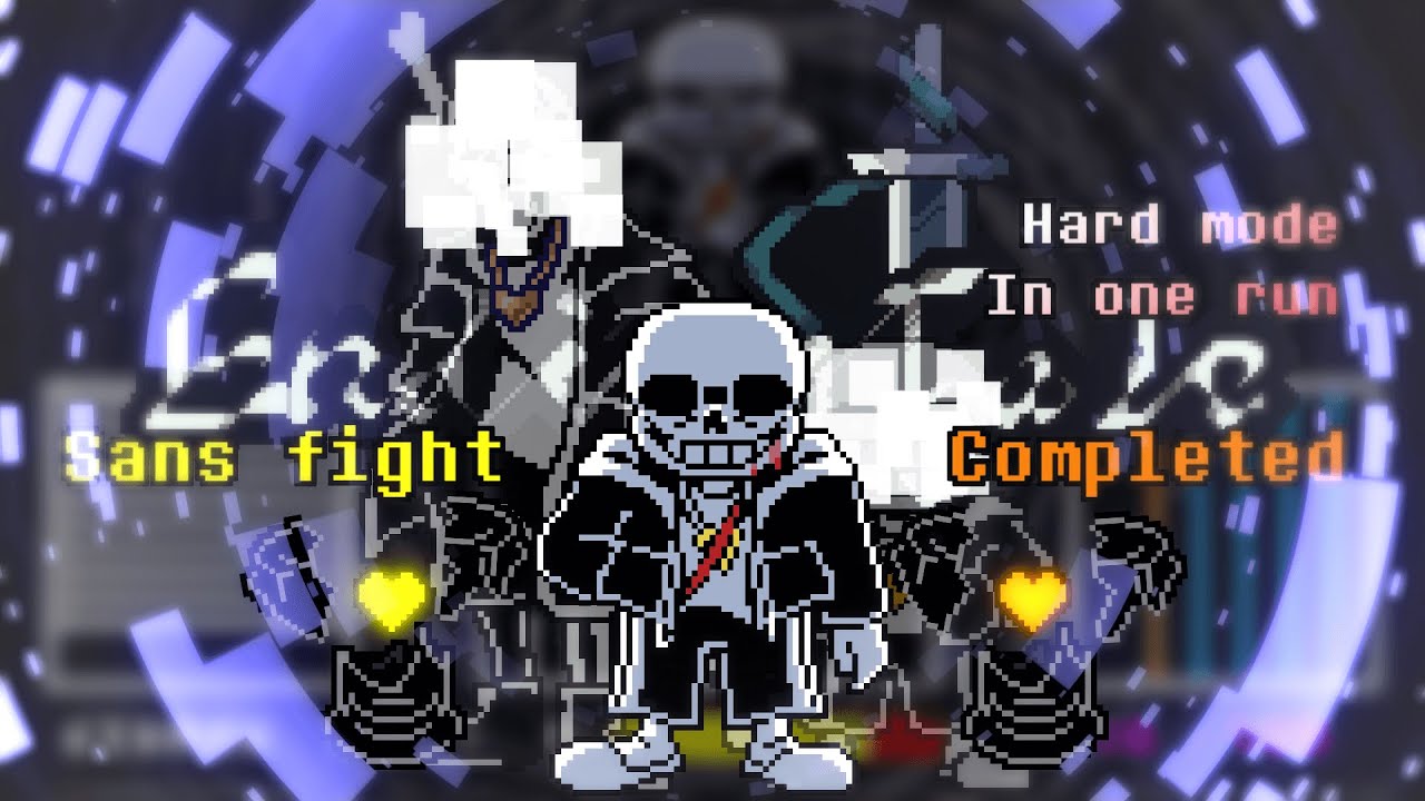 EndingTale Sans fight (Hard mode × In one run) - YouTube