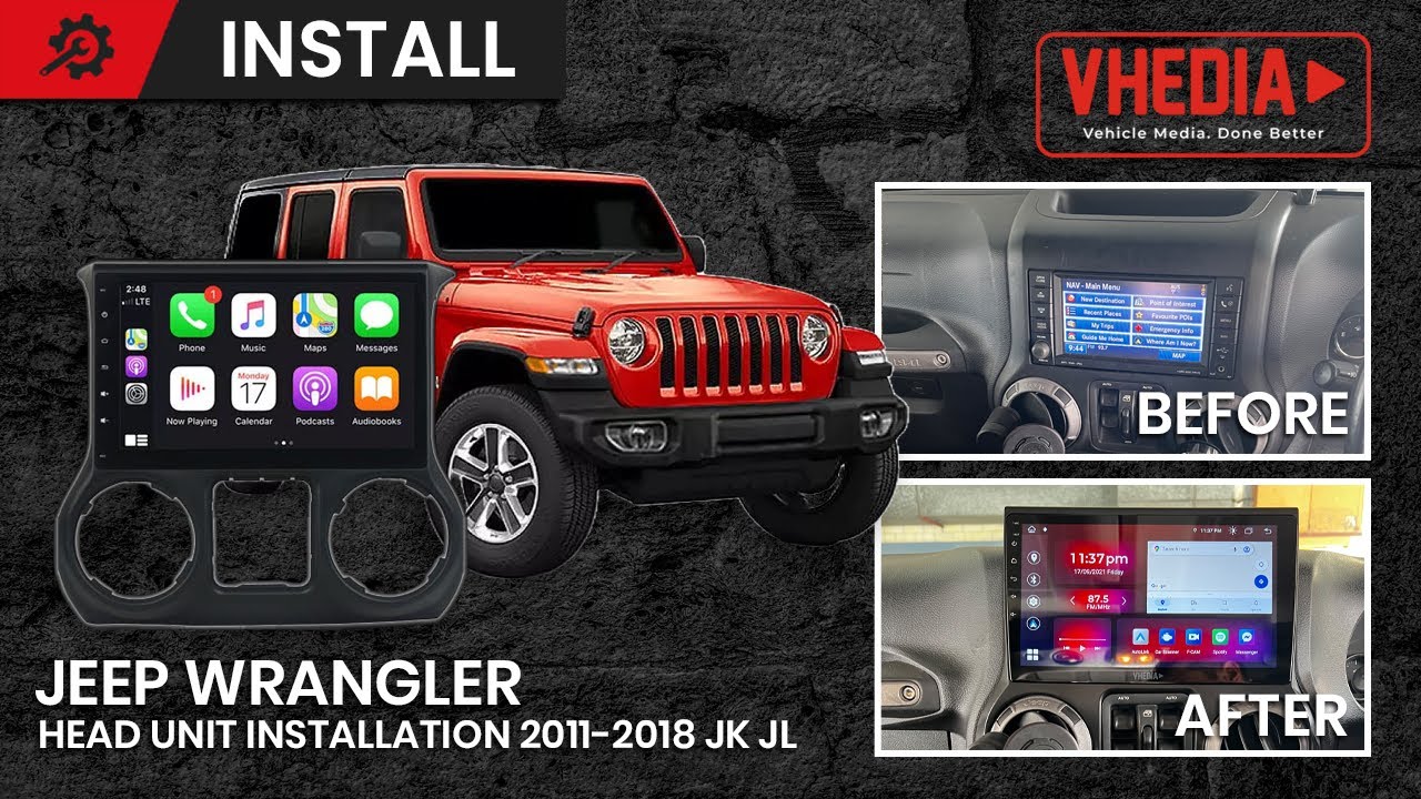 Jeep Wrangler Head Unit Installation 2011-2018 JK JL - M series - YouTube