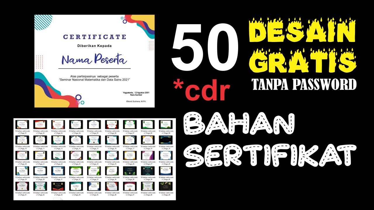 download template sertifikat cdr gratis - YouTube