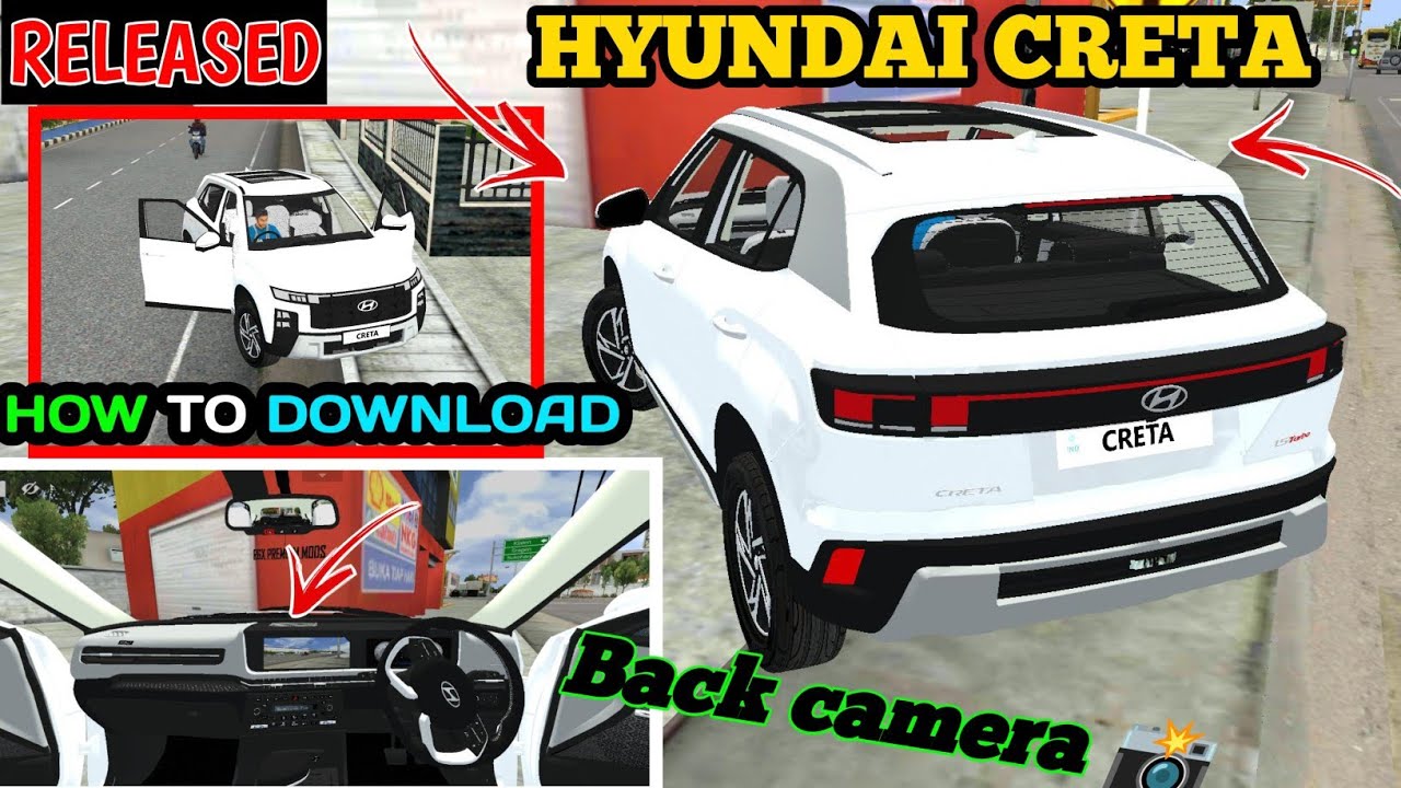 How to download Hyundai creta 2024 car mod for Bussid free mod - YouTube