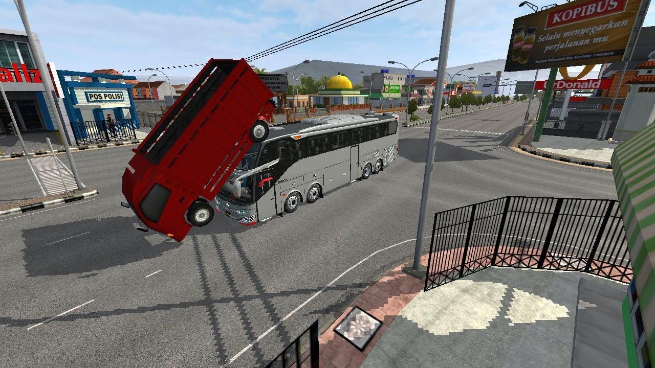 New heavy bus driving in bus simulator Indonesia || jet bus 3 is very ...