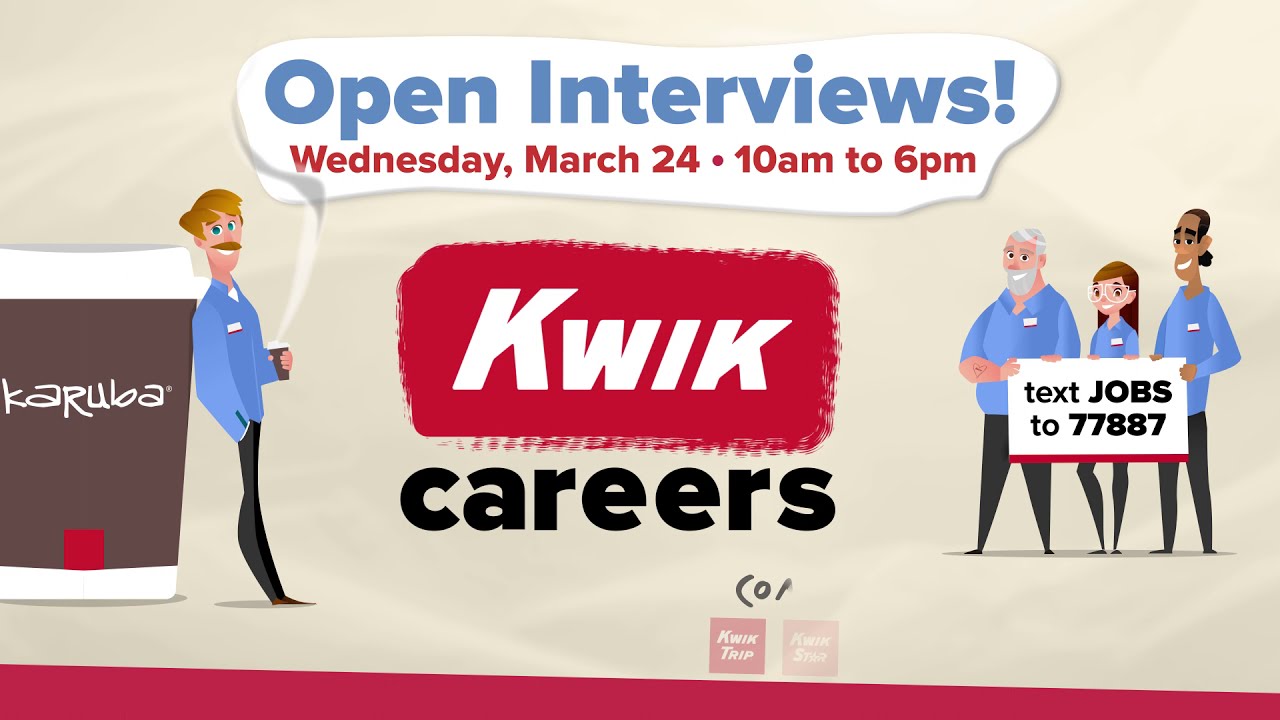 Join our Kwik Trip team! Open Interviews March 24th - 10AM to 6PM at ...