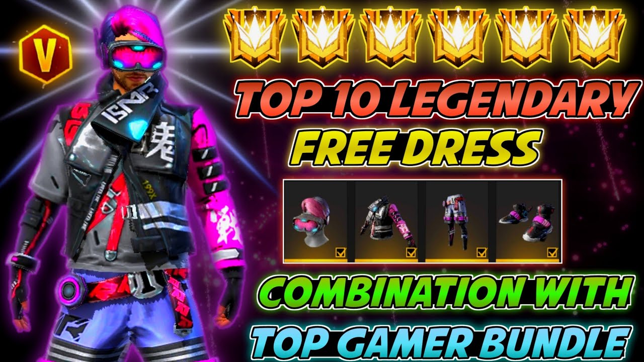 TOP 10 LEGENDARY FREE DRESS COMBINATION WITH TOP GAMER BUNDLE || MAD ...