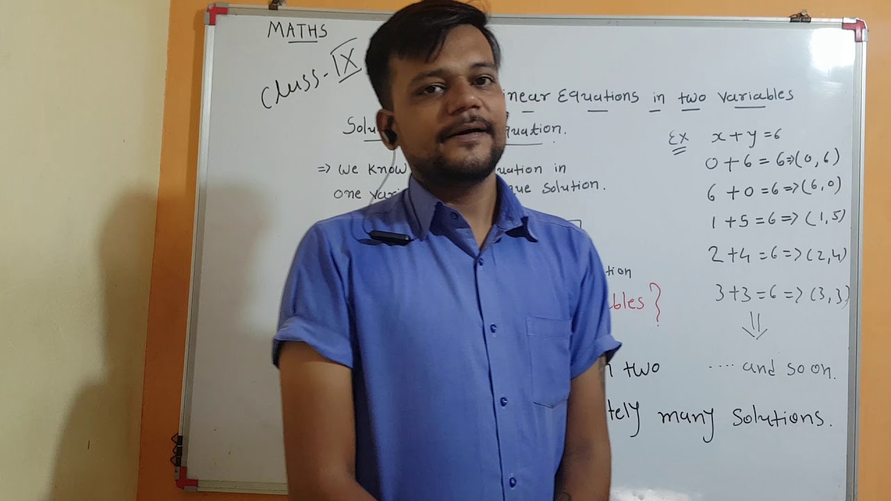 Class IX ch-4 linear equation in two variables - YouTube