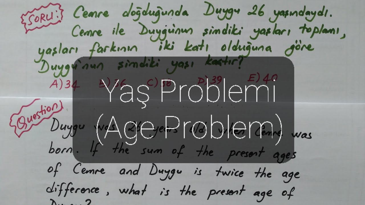 Dgs Yaş Problemi (Age Problem) - YouTube