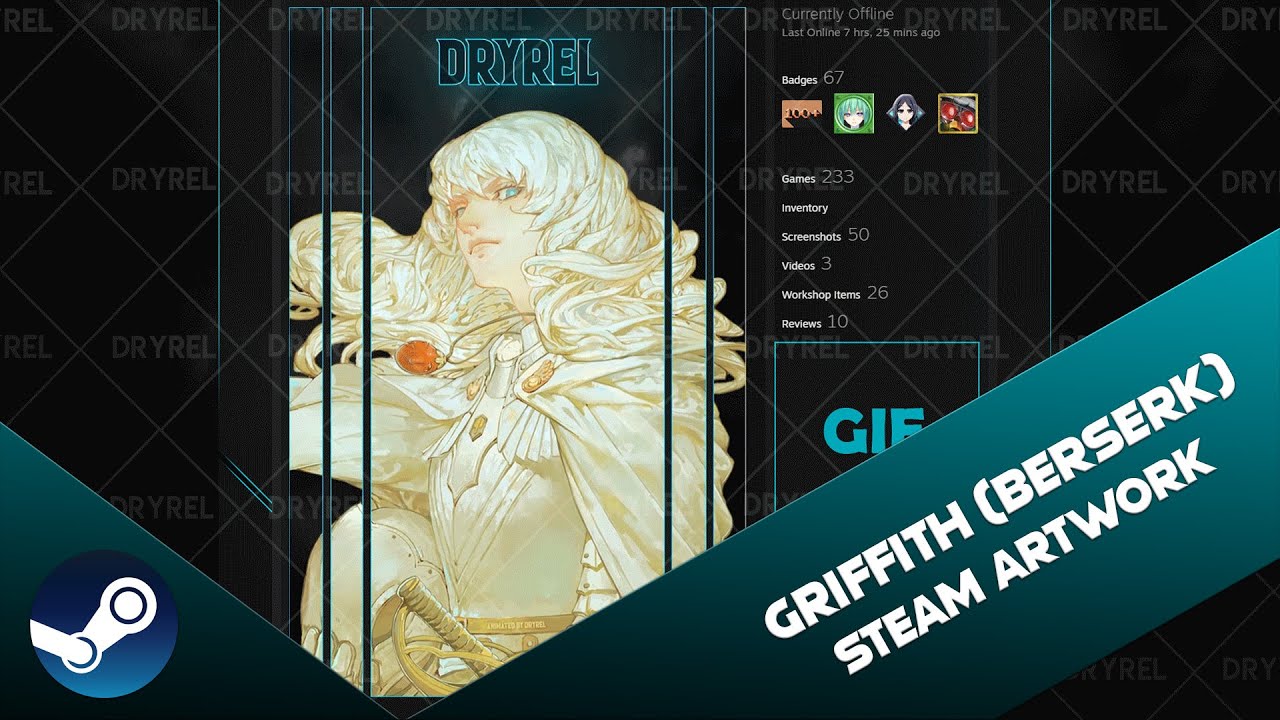 Griffith (Berserk) | Animated Steam Artwork Speed Art [DryreL] - YouTube