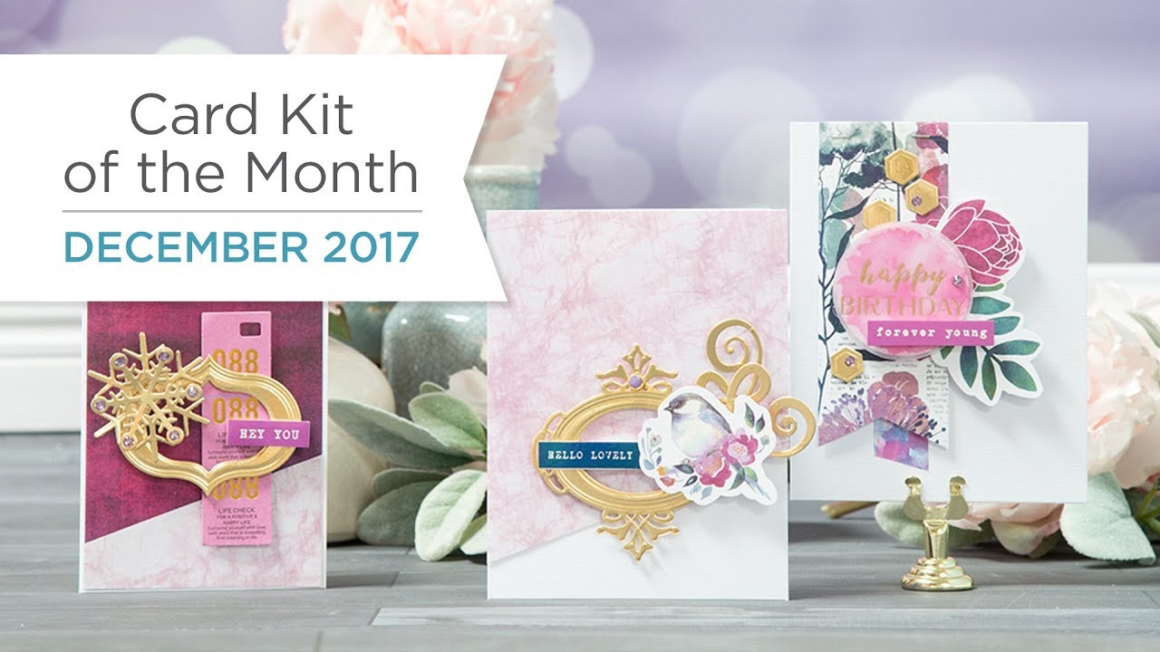 Spellbinders December 2017 Card Kit of the Month - YouTube