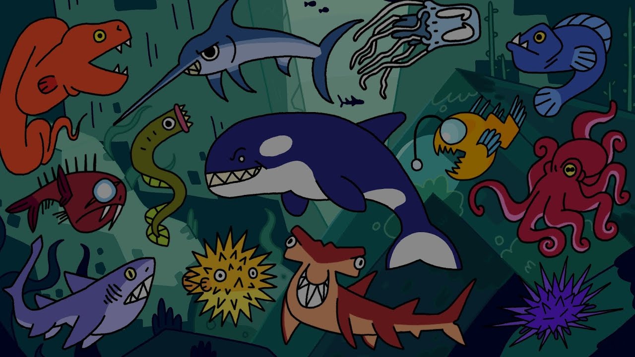 Baby Shark - Hunter Octopus - Angry Dolphin - Ocean Fish - Ocean ...