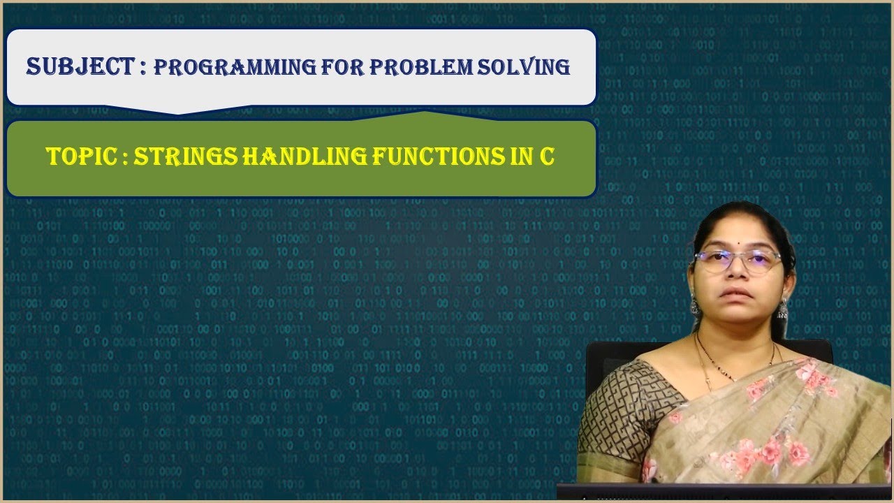Lec22 Programming For Problem Solving Strings Handling Functions In