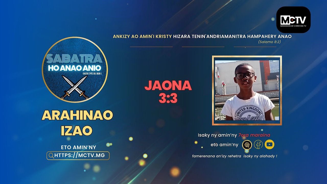 JAONA 3:3 | SABATRA HO ANAO ANIO | ZOKY MIKA | Madagascar Christian ...