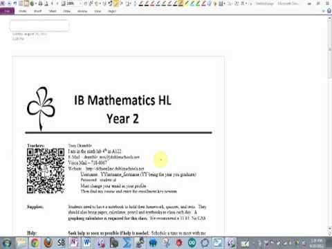 IB Math HL Year 2 - First Day of School Test Video - YouTube