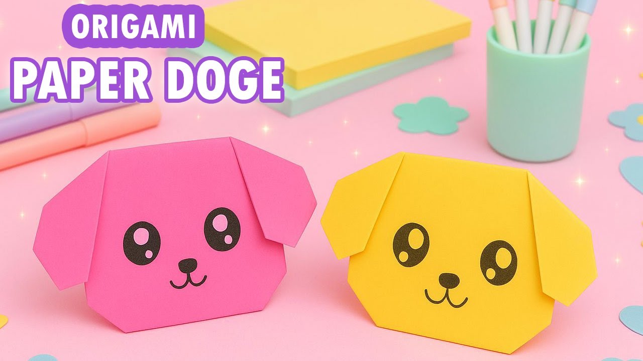 Origami Cute Doge Howw to make a paper easy doge - YouTube